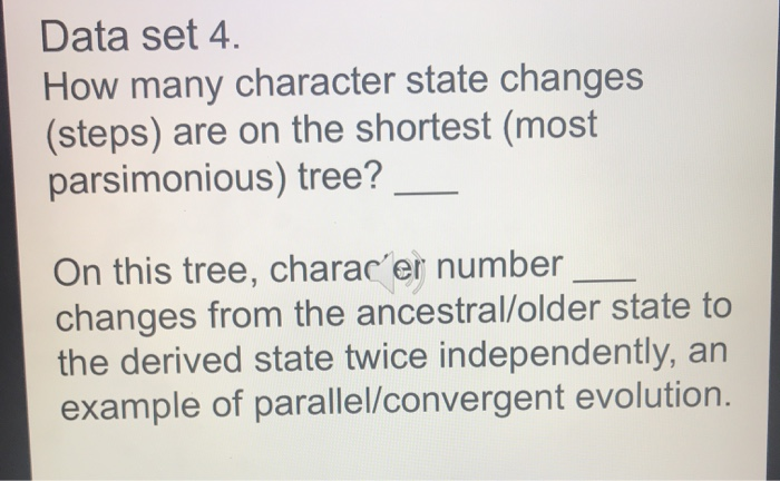 Solved Draw the shortest (most parsimonious) tree for data | Chegg.com
