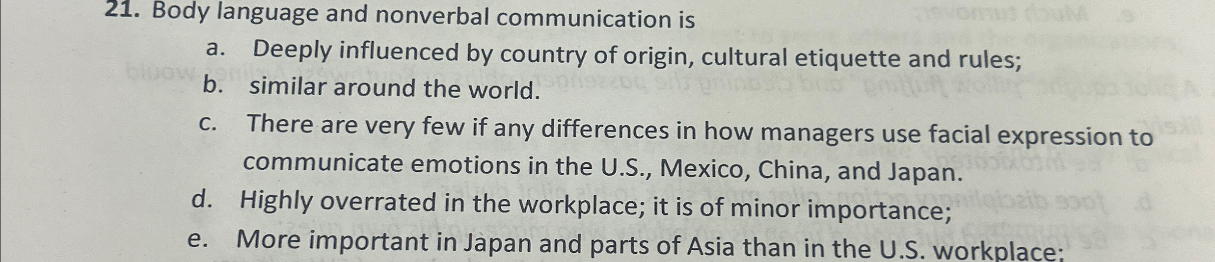 Solved Body language and nonverbal communication isa. | Chegg.com