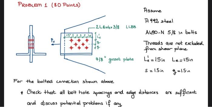 Solved Problem 1 ( 80 Points) Assume SB A 992 steel A490-N | Chegg.com