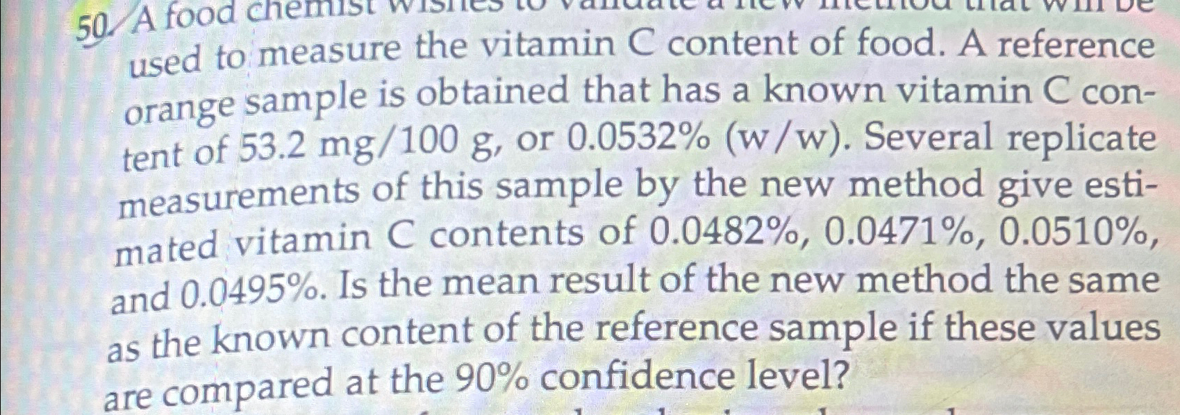 Solved used to measure the vitamin C content of food. A | Chegg.com