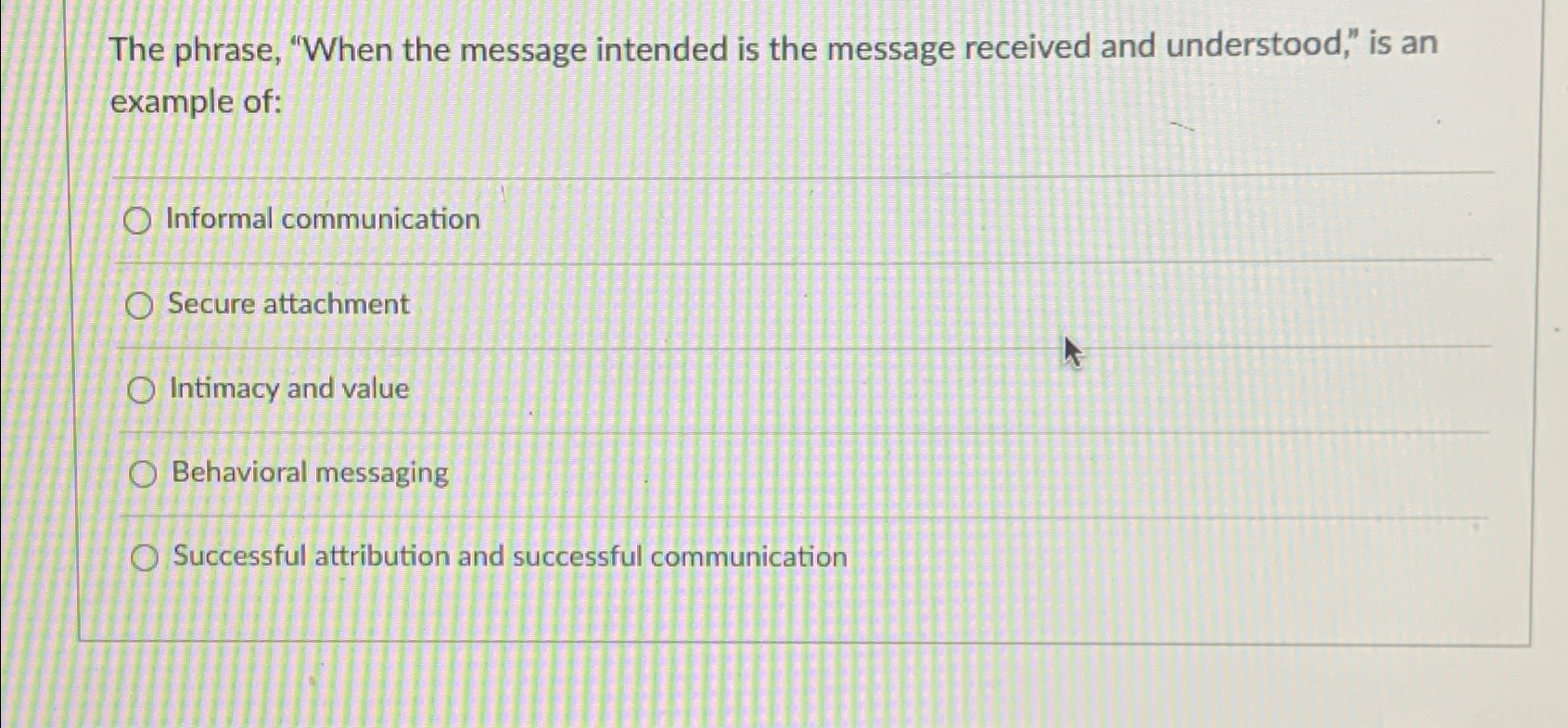 Solved The phrase, "When the message intended is the message | Chegg.com