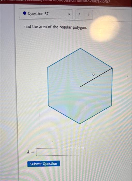 Solved Find the area of the regular polygon. | Chegg.com