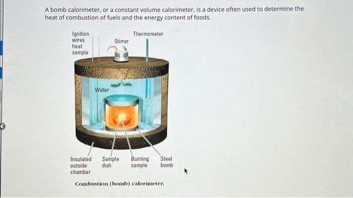 Solved A bomb calorimeter, or a constant volume calorimeter, | Chegg.com