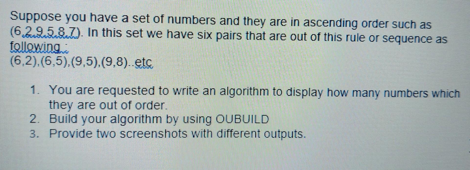 Solved Suppose you have a set of numbers and they are in | Chegg.com