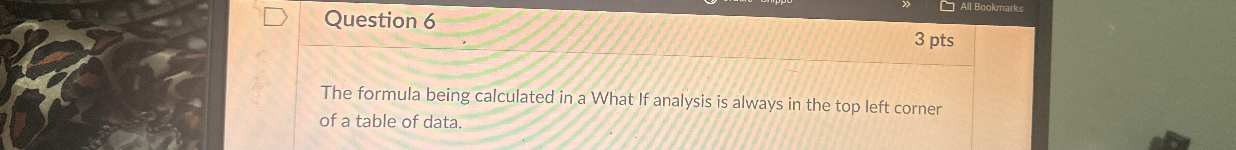 Solved Question 63 ﻿ptsThe formula being calculated in a | Chegg.com