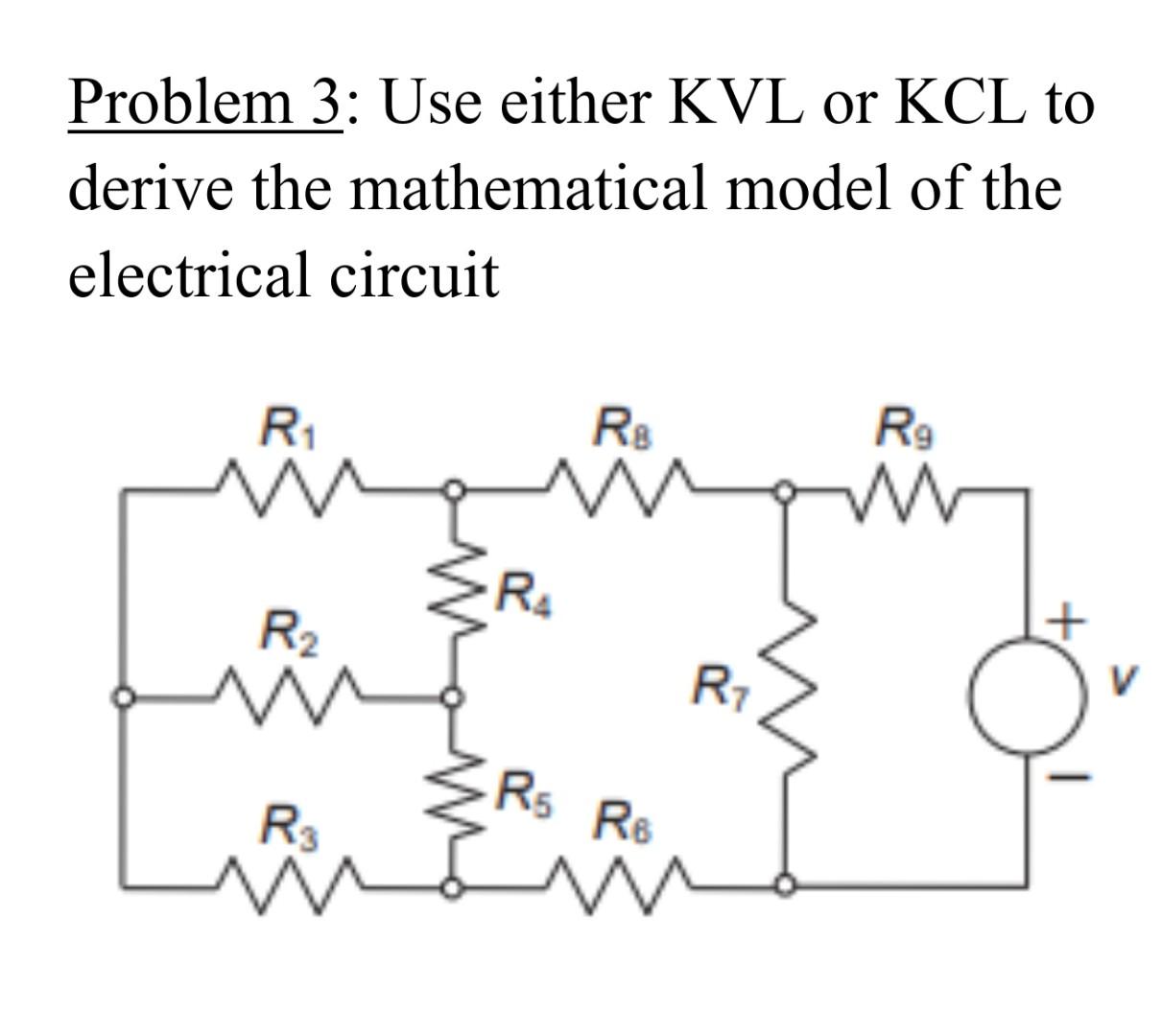 Solved Problem 3: Use either KVL or KCL to derive the | Chegg.com