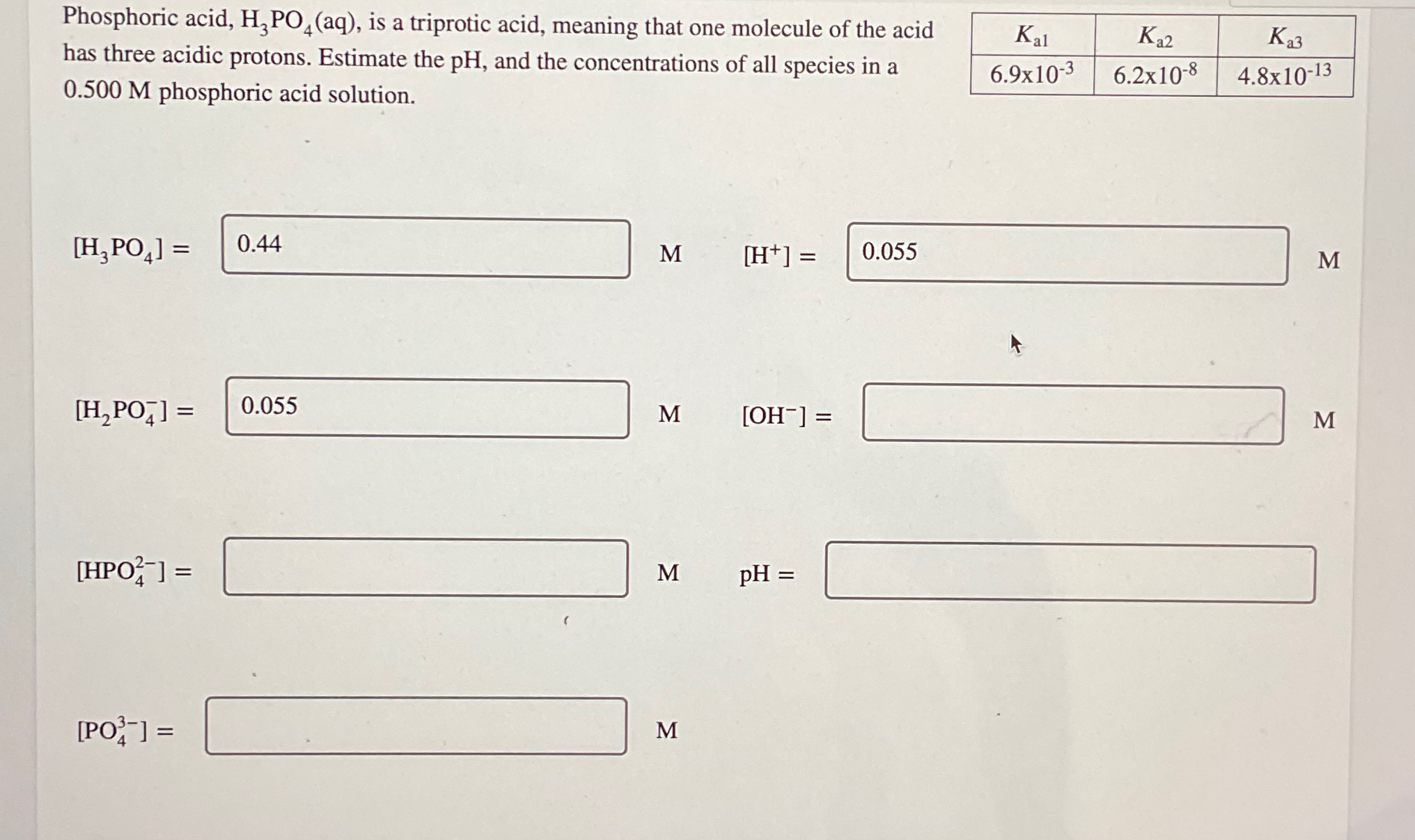 Solved Phosphoric acid, H3PO4(aq), ﻿is a triprotic acid, | Chegg.com