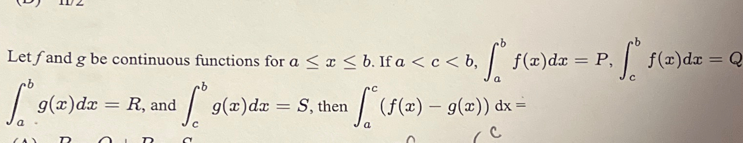 Solved Let f ﻿and g ﻿be continuous functions for a≤x≤b. ﻿If | Chegg.com