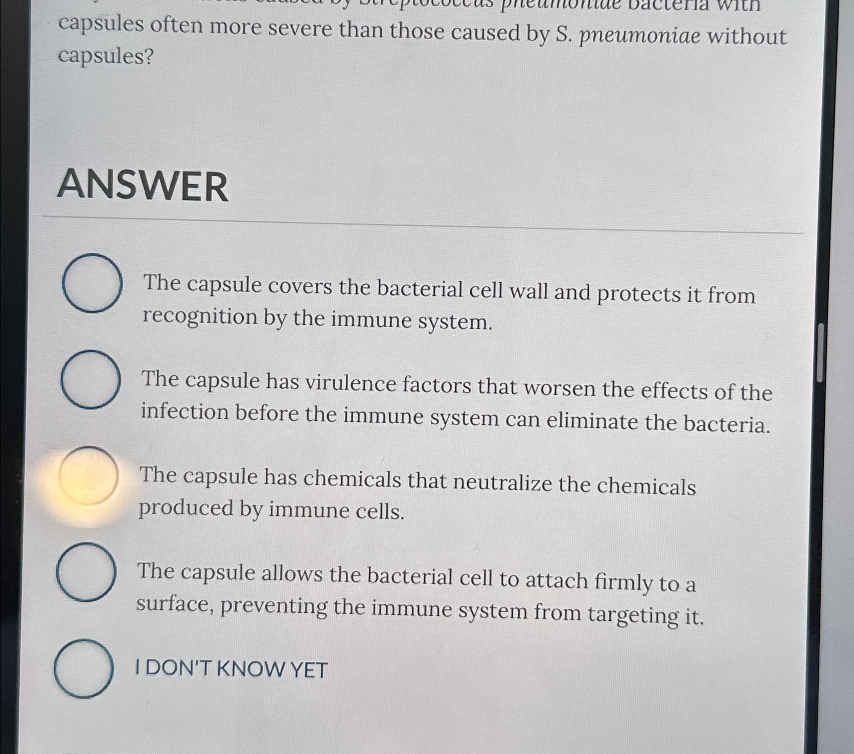 Solved capsules often more severe than those caused by S. | Chegg.com
