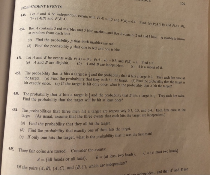 Solved 4.29. Two marbles are selected one after the other | Chegg.com