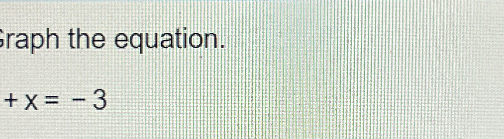 Solved raph the equation.+x=-3 | Chegg.com Solved raph the equation.+x=-3 | Chegg.com