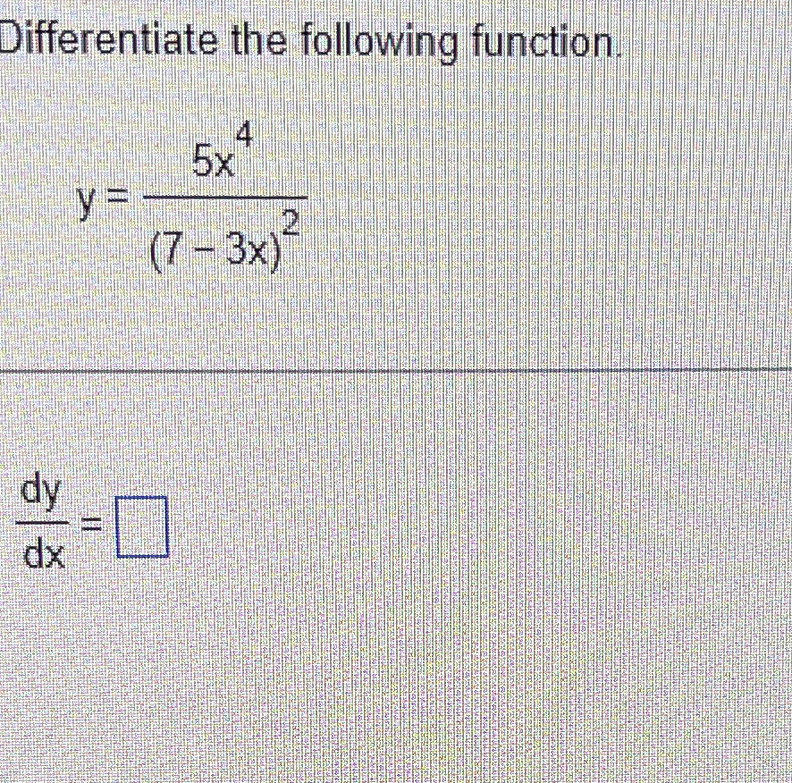 Solved Differentiate the following | Chegg.com