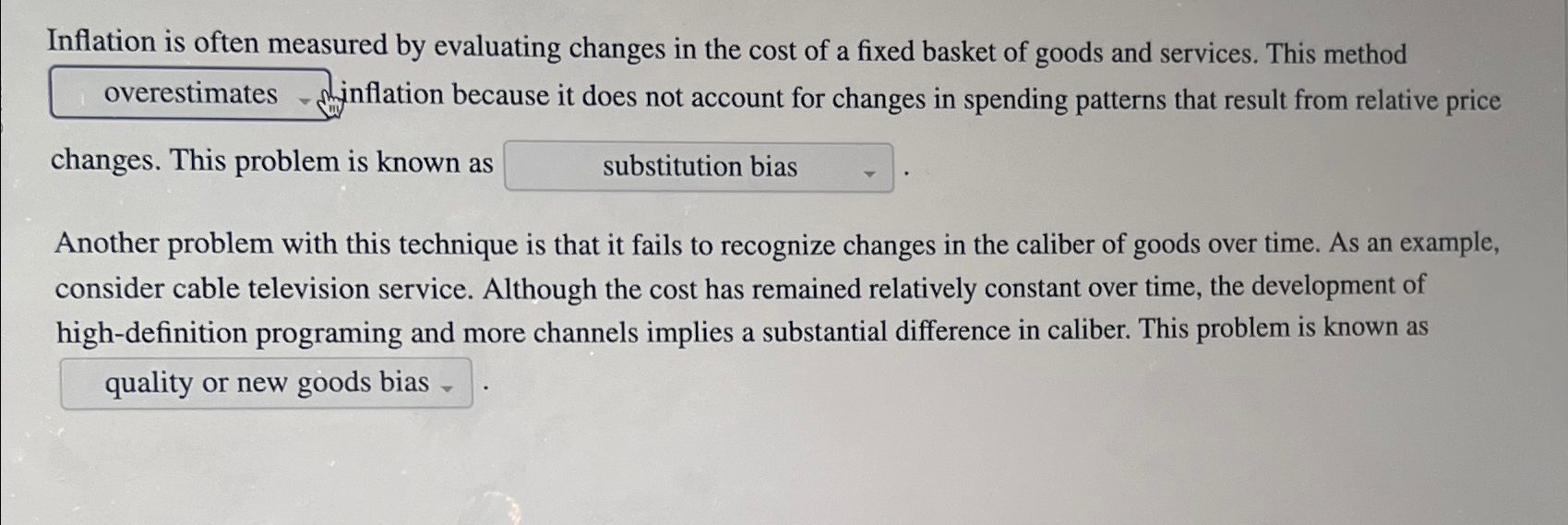 Solved Inflation is often measured by evaluating changes in | Chegg.com