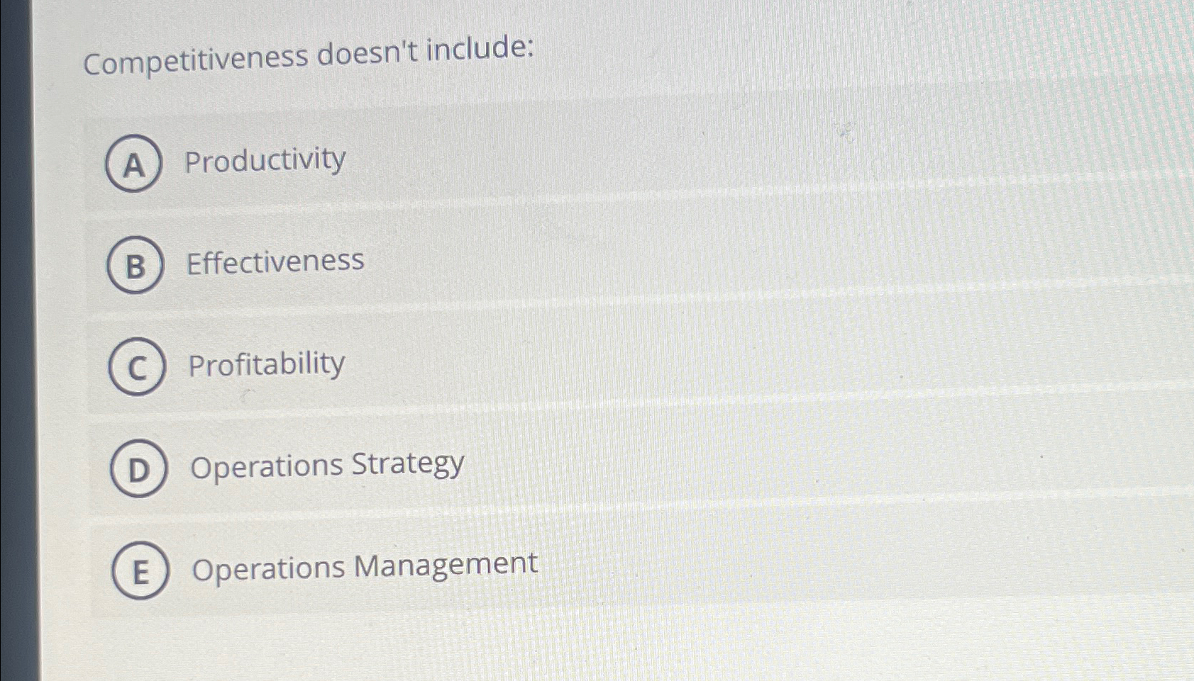 Solved Competitiveness doesn't | Chegg.com