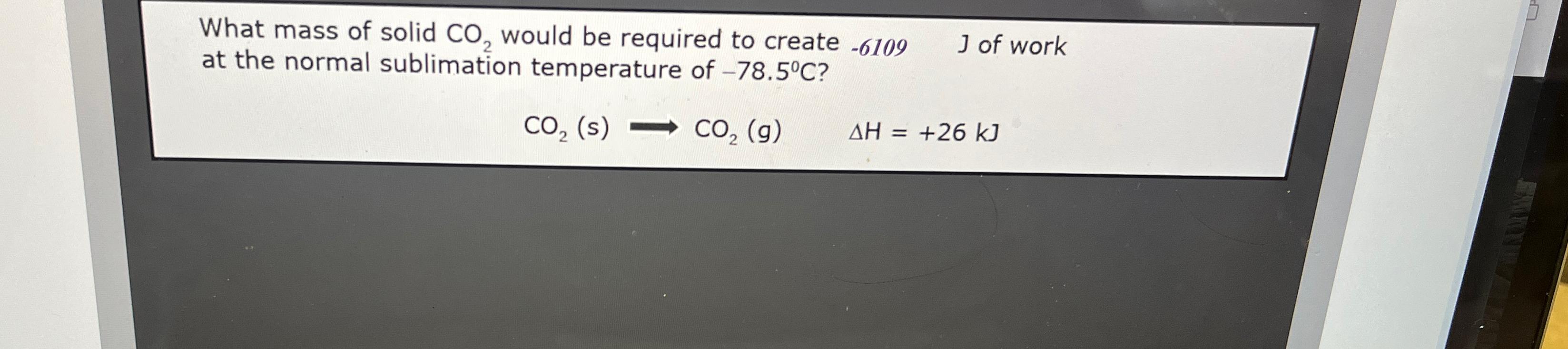 Solved What mass of solid CO2 ﻿would be required to create | Chegg.com