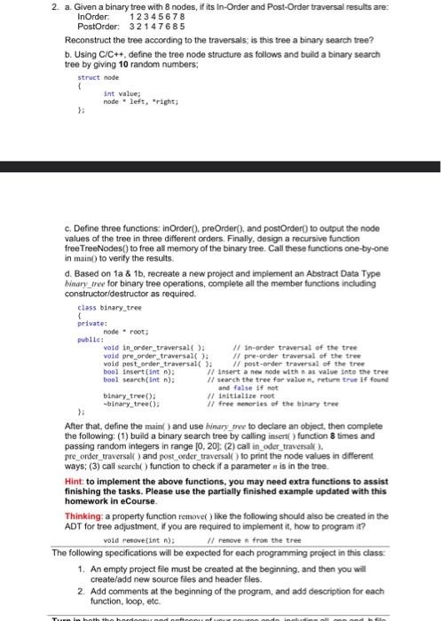 Solved please do it on C++ and to implement the above | Chegg.com