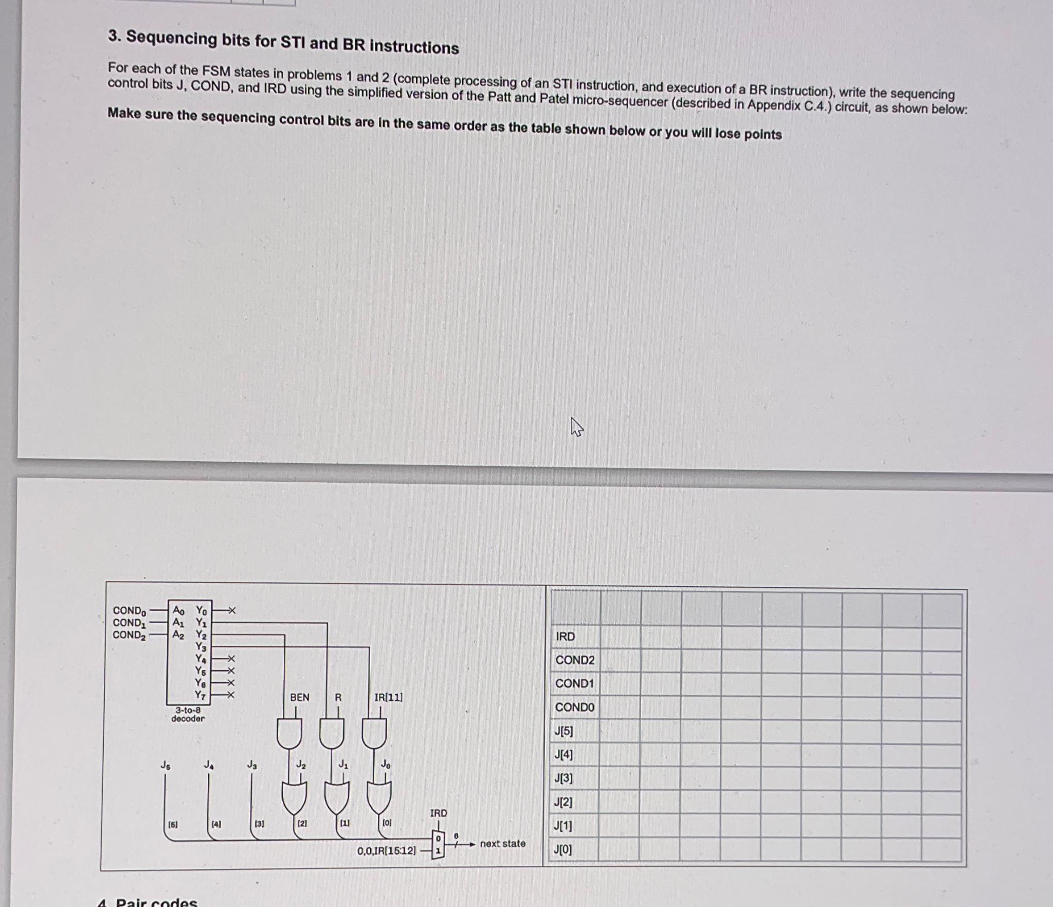 Solved Sequencing bits for STI and BR instructionsFor each | Chegg.com