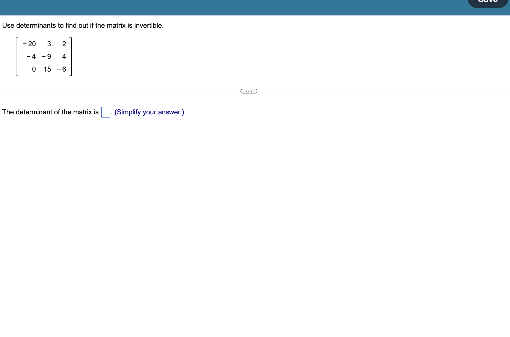 Solved Use determinants to find out if the matrix is | Chegg.com