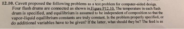 Solved 12.10. Cavett proposed the following problems as a | Chegg.com