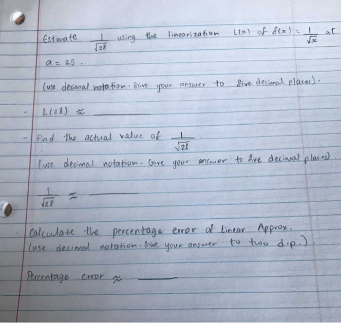 Solved fxl - 1 Estimate Leal of using the linearization 22 | Chegg.com