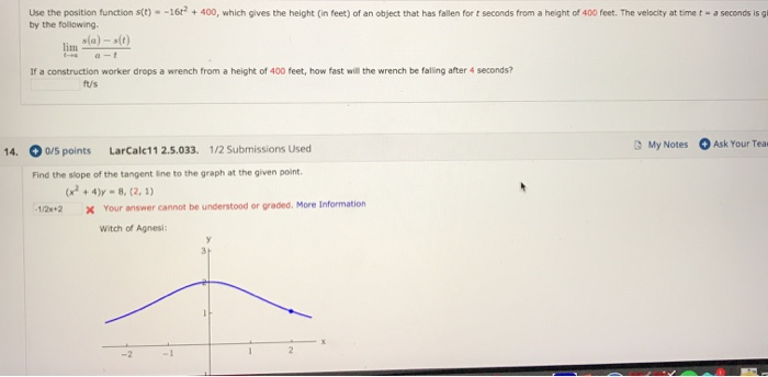 Solved Use the position functions(t) --16t? + 400, which | Chegg.com