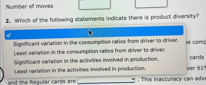 Solved Consumption Ratios; Activity Rates Saludable Company | Chegg.com