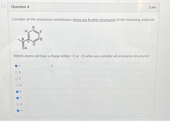 Solved Consider all the resonance contributors (there are 4 | Chegg.com