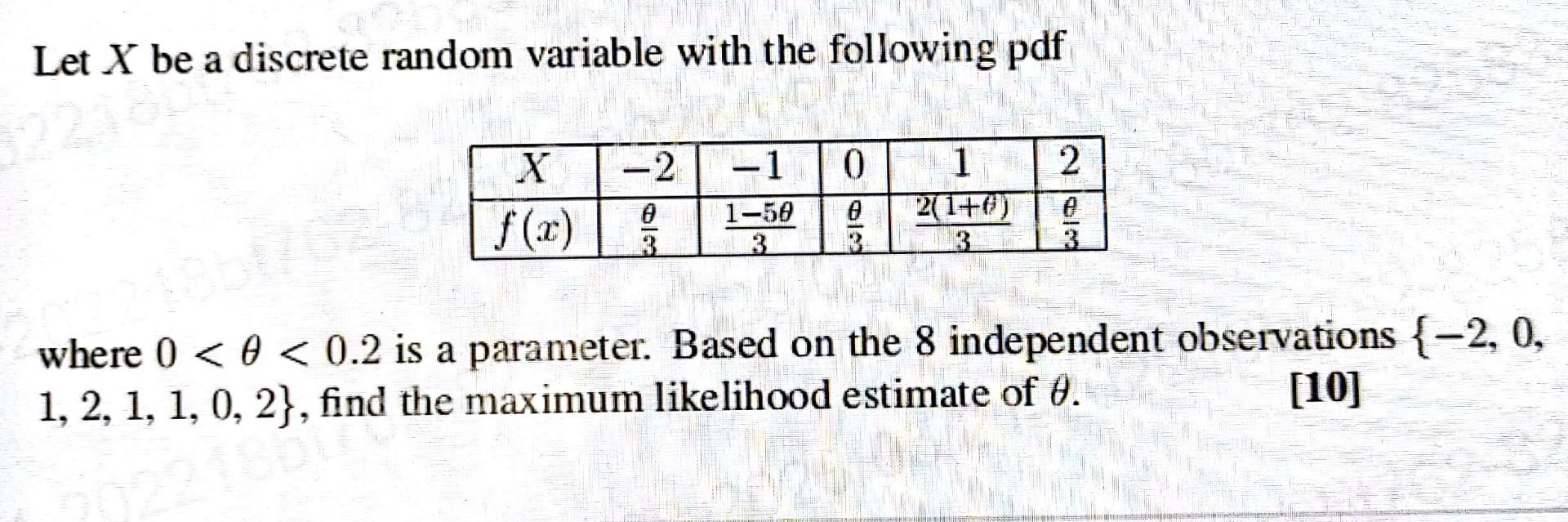 Solved Let X be a discrete random variable with the | Chegg.com