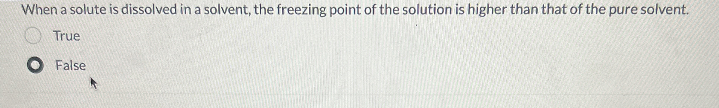 Solved When a solute is dissolved in a solvent, the freezing | Chegg.com