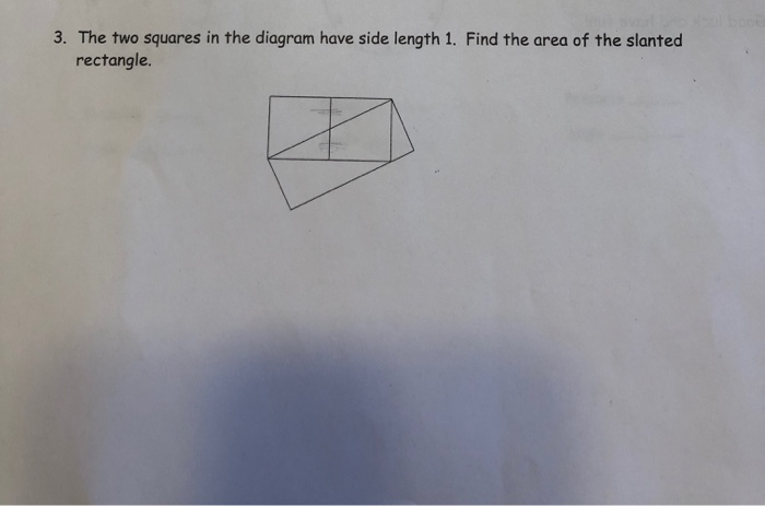 Solved 3. The two squares in the diagram have side length 1. | Chegg.com