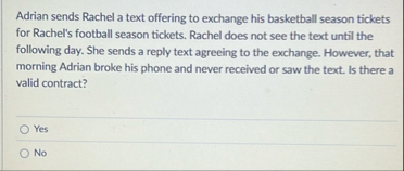 Solved Adrian sends Rachel a text offering to exchange his | Chegg.com