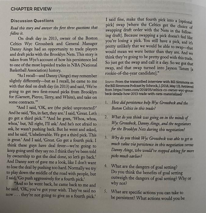 Solved Chapter Review Discussion Questions Read This Story