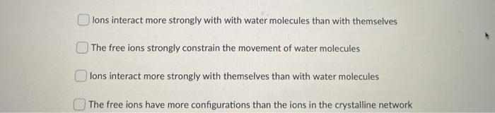 Solved What is true about this ionic substance when added to | Chegg.com