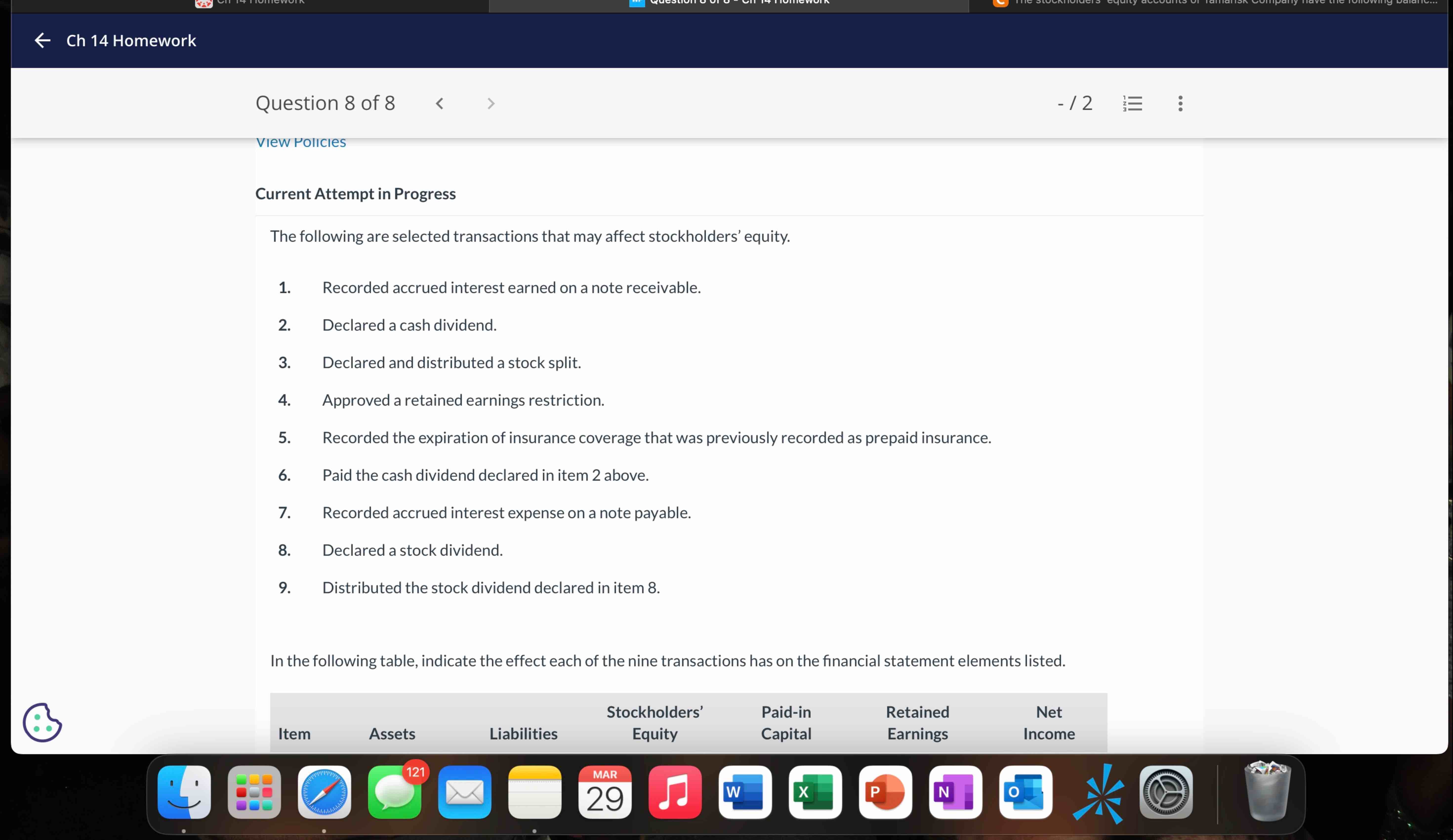 Solved The following are selected transactions that may | Chegg.com