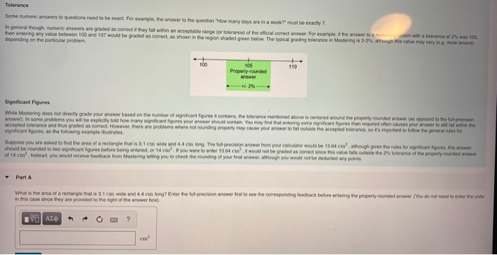 Tolerance Some numeric answers to questions need to | Chegg.com