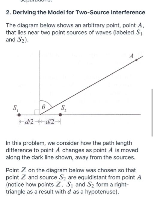 2. Deriving the Model for Two-Source Interference The | Chegg.com