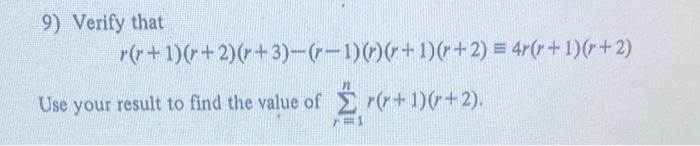 Solved 9) Verify that | Chegg.com