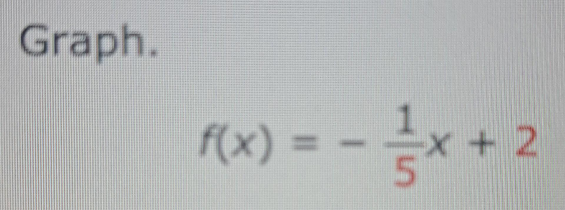 Solved Graph. f(x)=−51x+2 | Chegg.com
