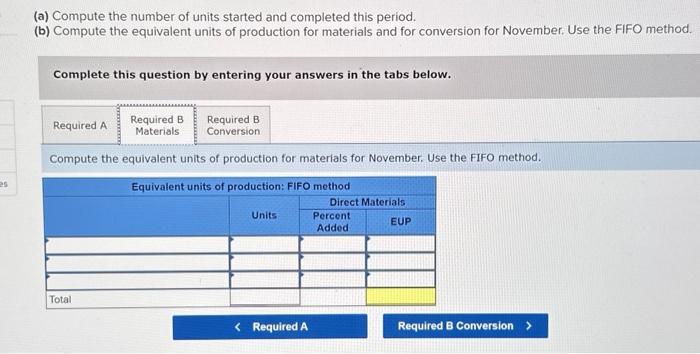 Solved (a) Compute the number of units started and | Chegg.com