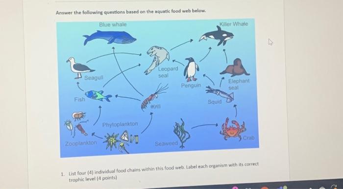 Solved Answer the following questions based on the aquatic | Chegg.com