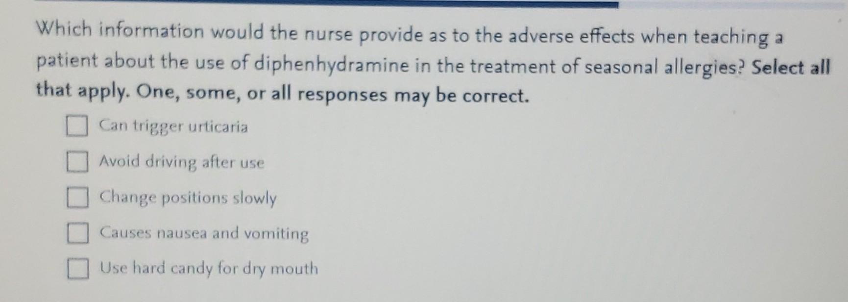 Solved Which information would the nurse provide as to the | Chegg.com