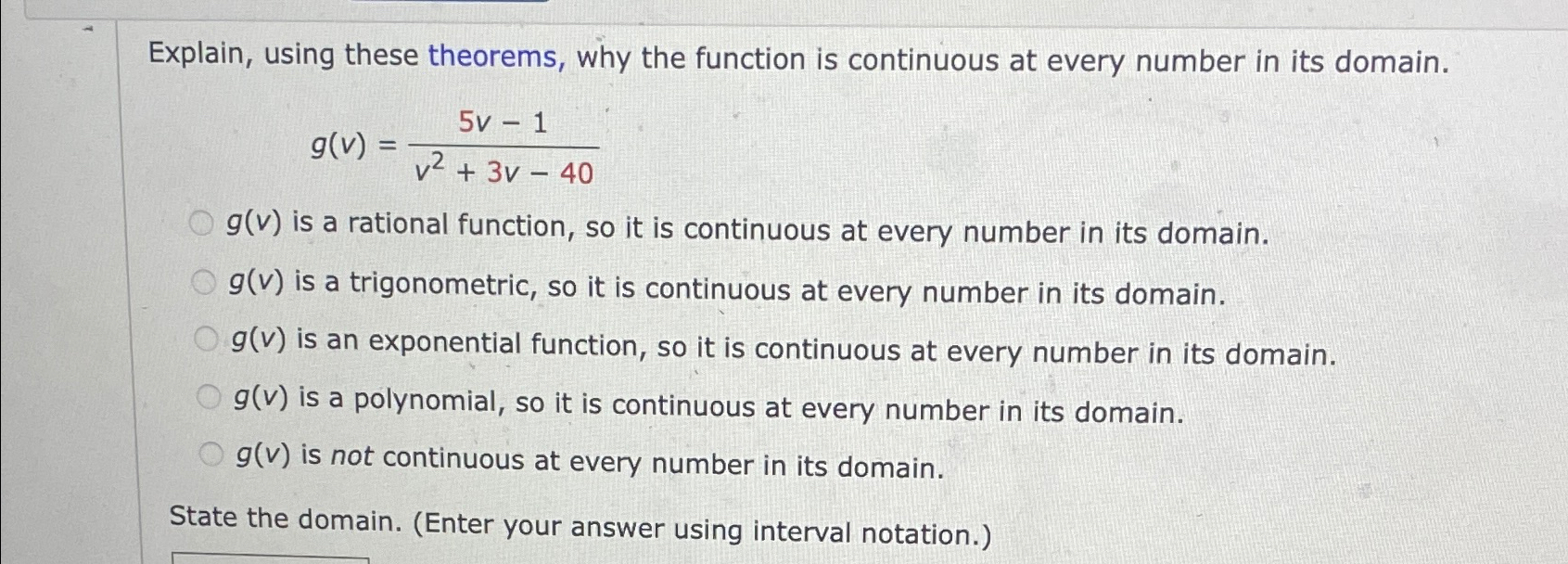 Solved Explain, using these theorems, why the function is | Chegg.com