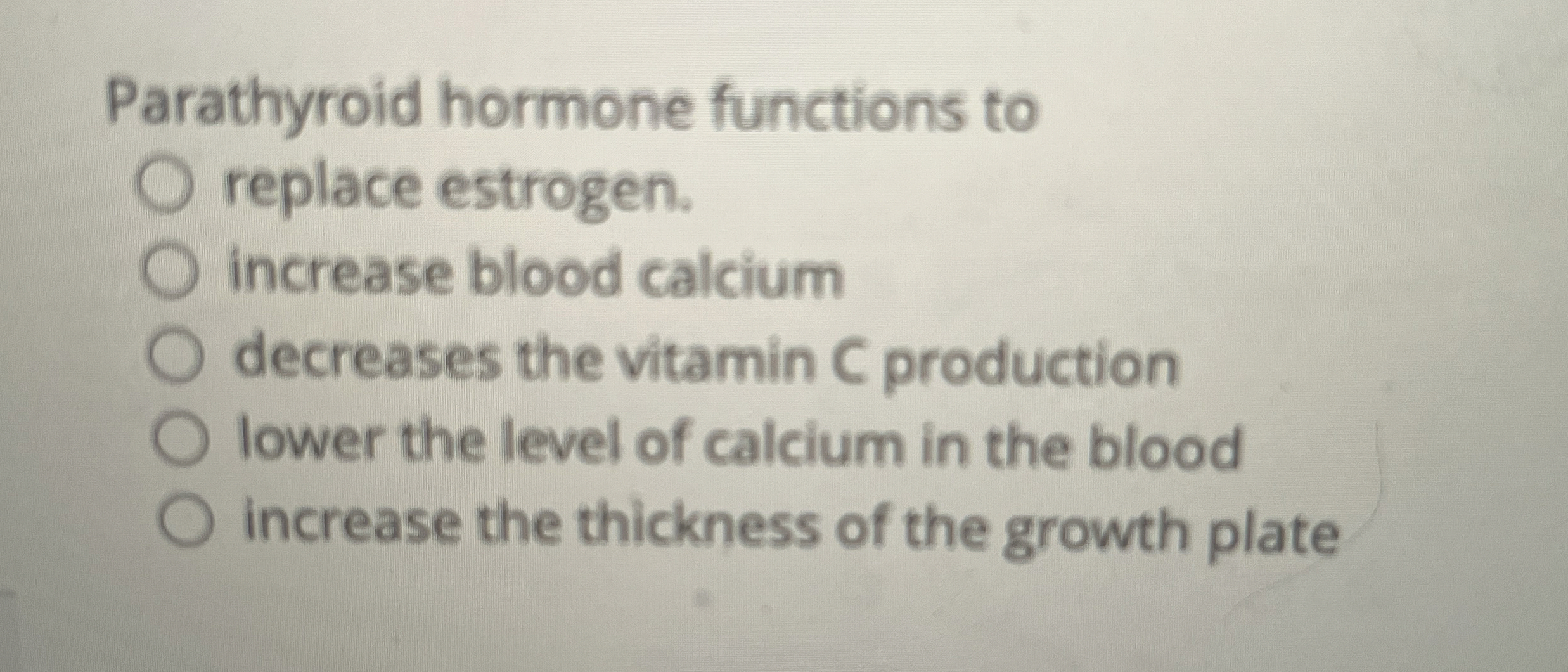 Solved Parathyroid hormone functions to replace | Chegg.com