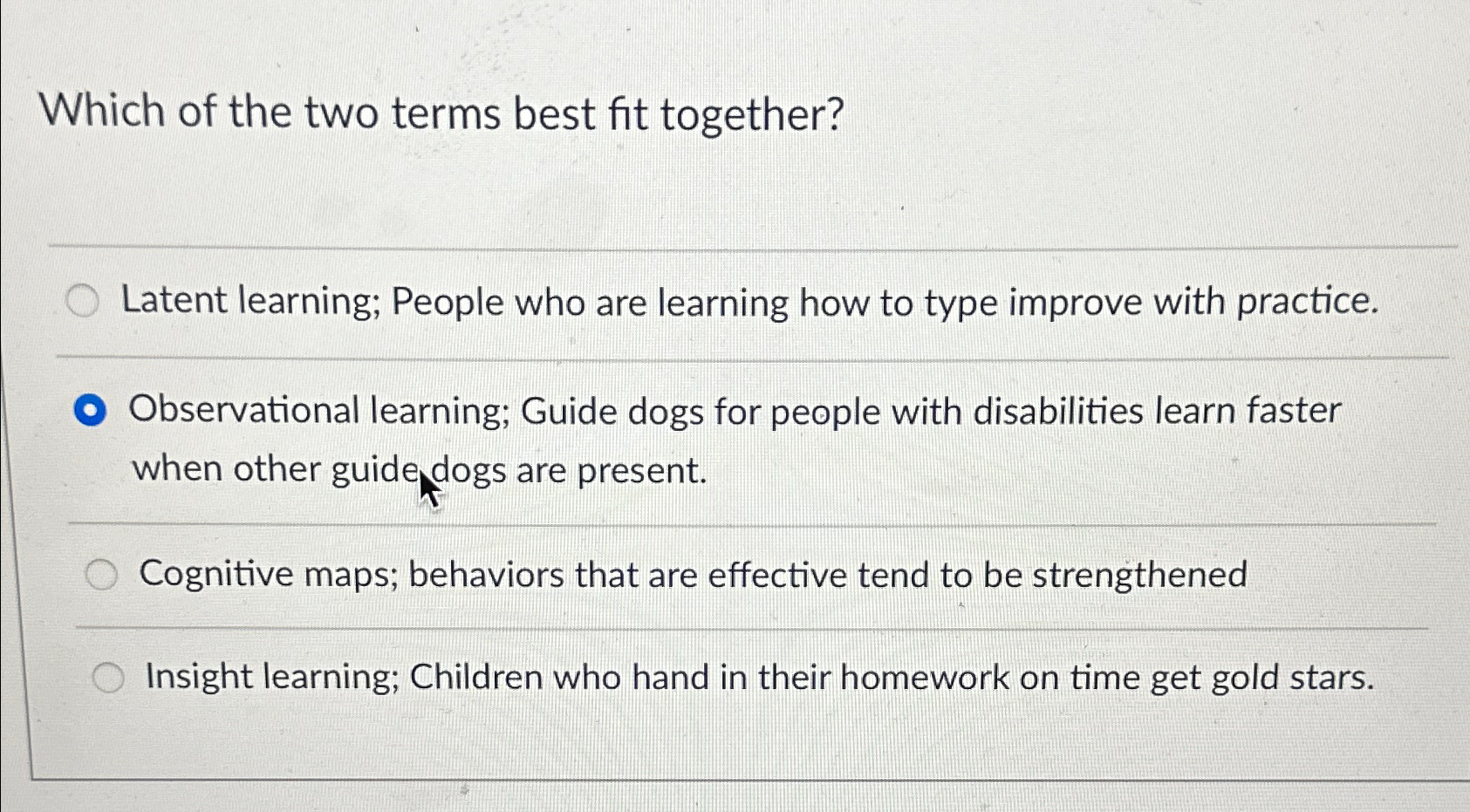 Solved Which of the two terms best fit together?Latent | Chegg.com