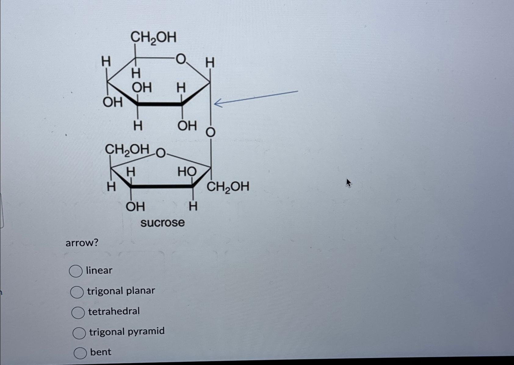 Solved arrow?lineartrigonal planartetrahedraltrigonal | Chegg.com