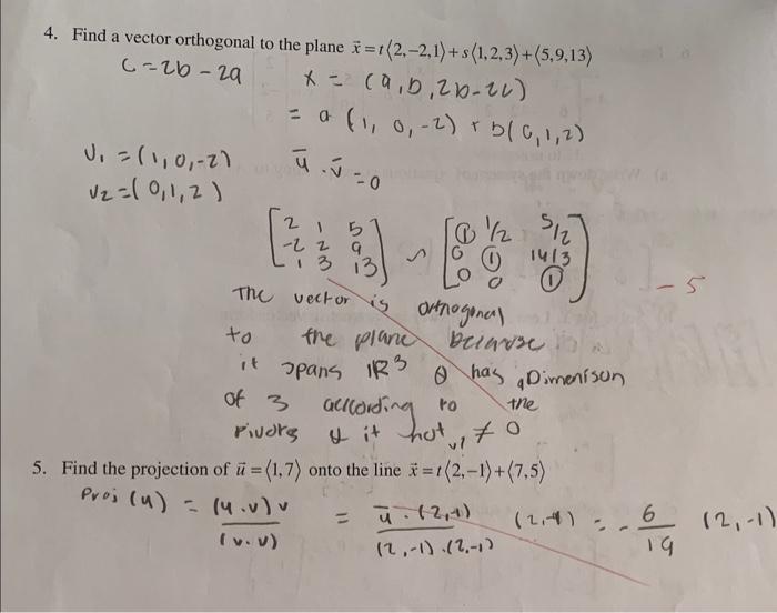 Solved 4. Find a vector orthogonal to the plane | Chegg.com