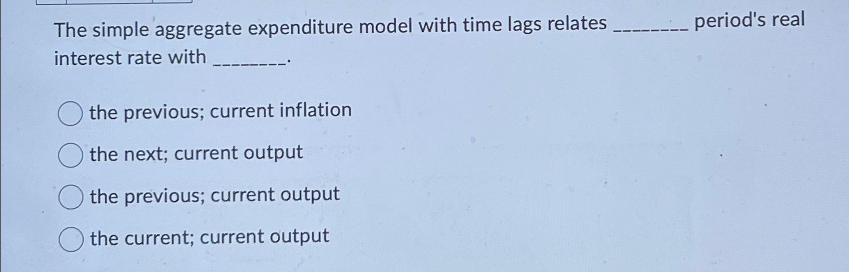 Solved The simple aggregate expenditure model with time lags | Chegg.com