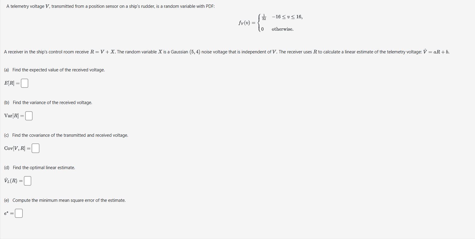 Solved A telemetry voltage V, ﻿transmitted from a position | Chegg.com