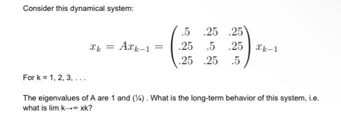 Solved Consider this dynamical system: | Chegg.com