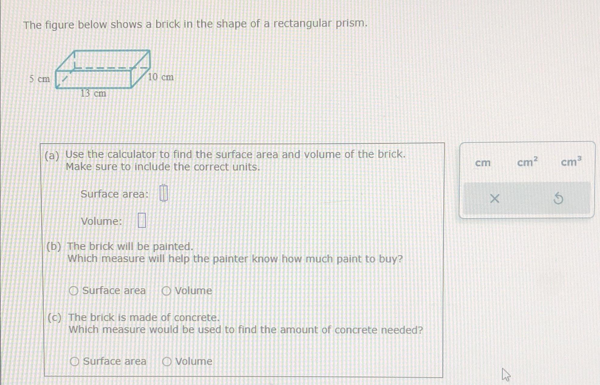 Solved The figure below shows a brick in the shape of a | Chegg.com
